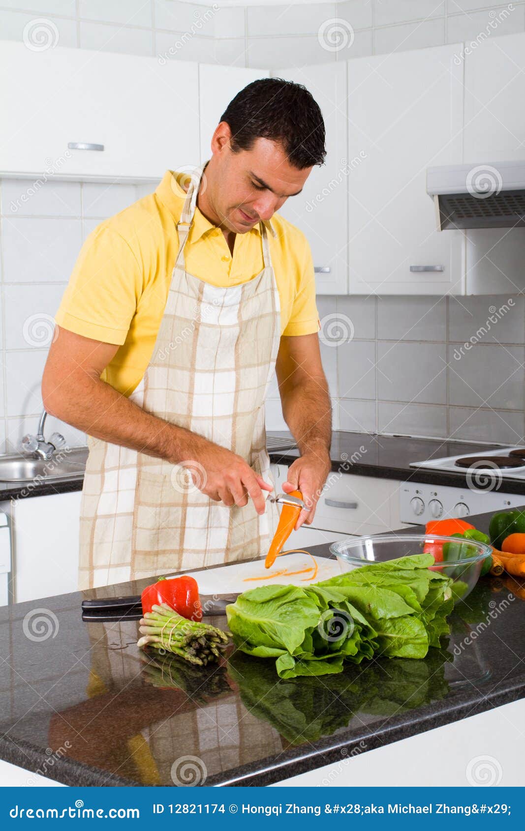 Vegetarian man stock photo. Image of chef, flowers, cook - 12821174