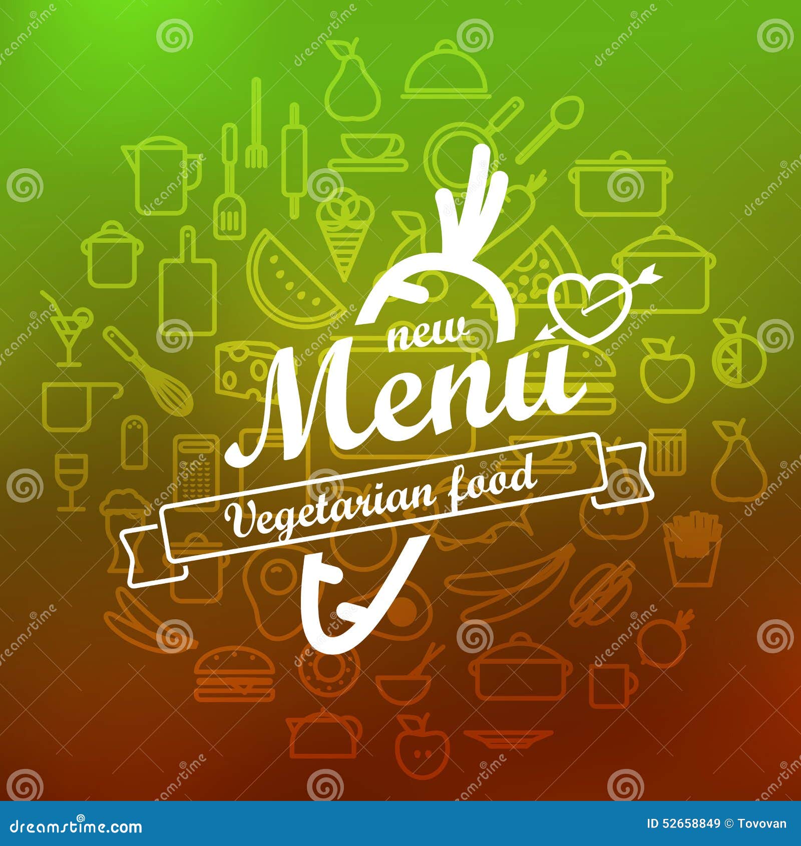 Vegetarian Menu Label Design Stock Vector - Illustration of layout ...