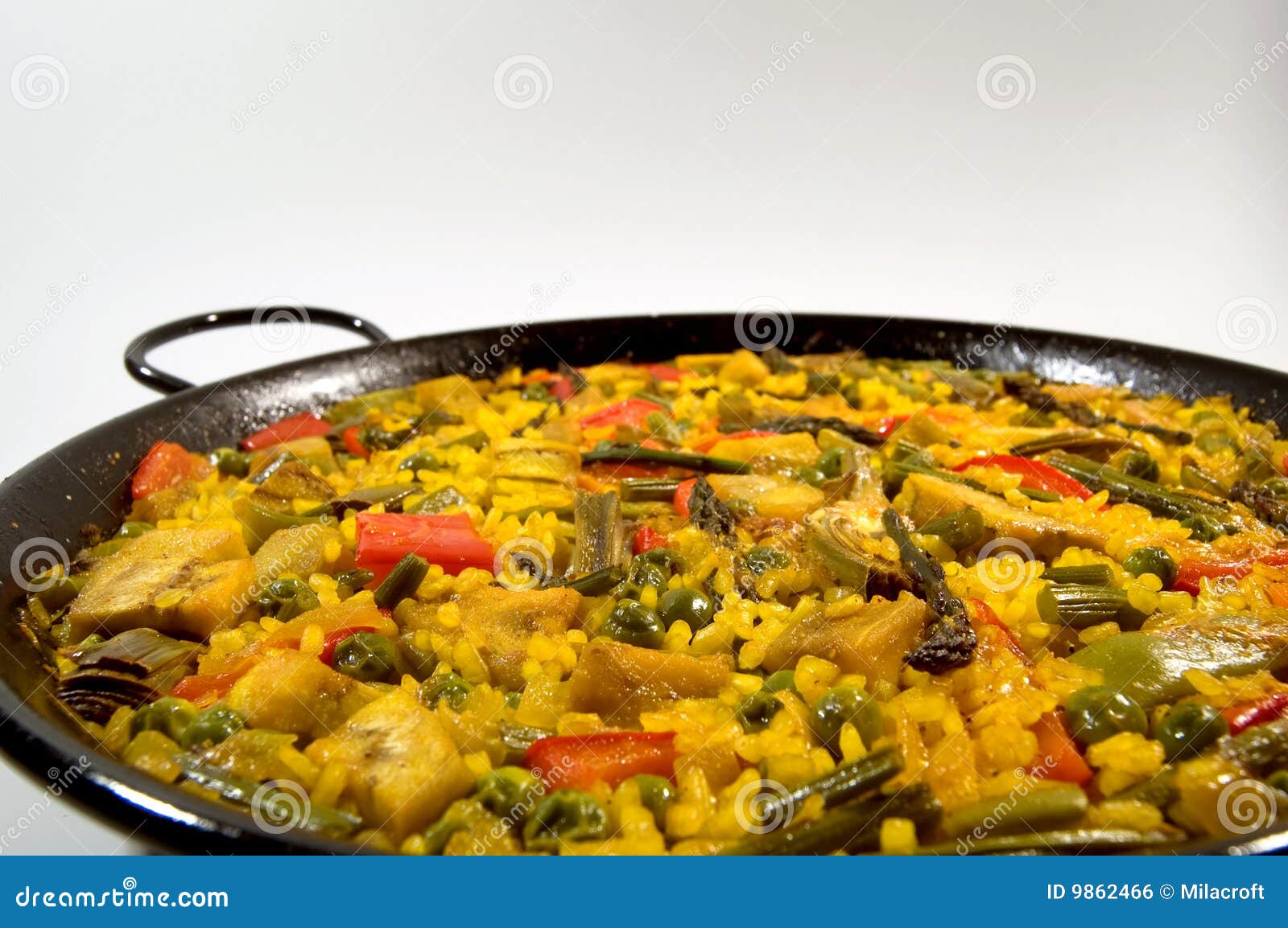 Vegetarian Paella - Spanish Rice Stock Photo - Image of green ...