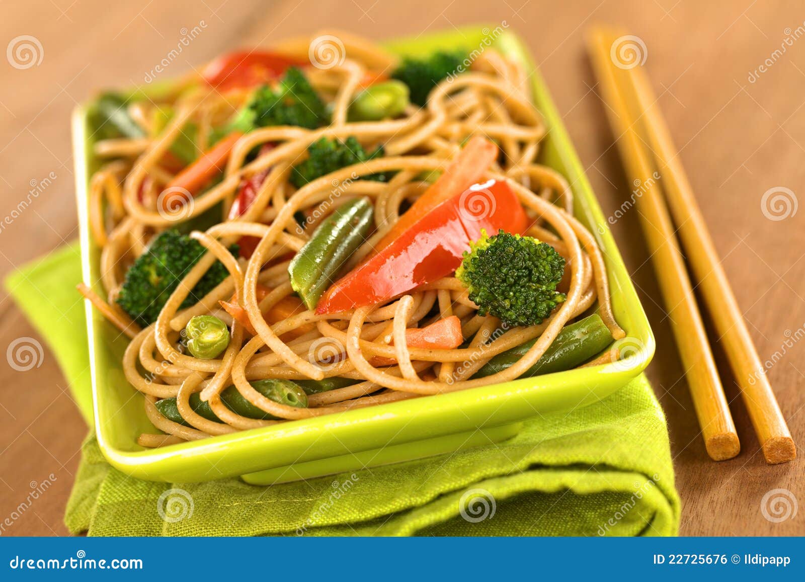 Vegetarian Pasta Stir Fry stock photo. Image of dish - 22725676
