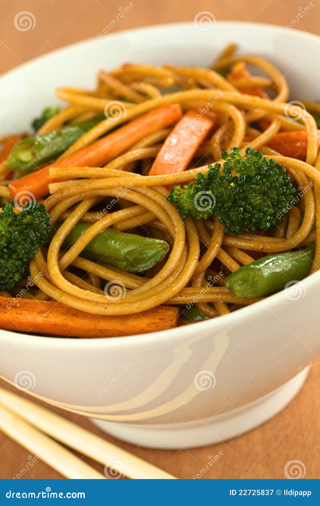 Vegetarian Pasta Stir Fry stock image. Image of chopsticks - 22725837