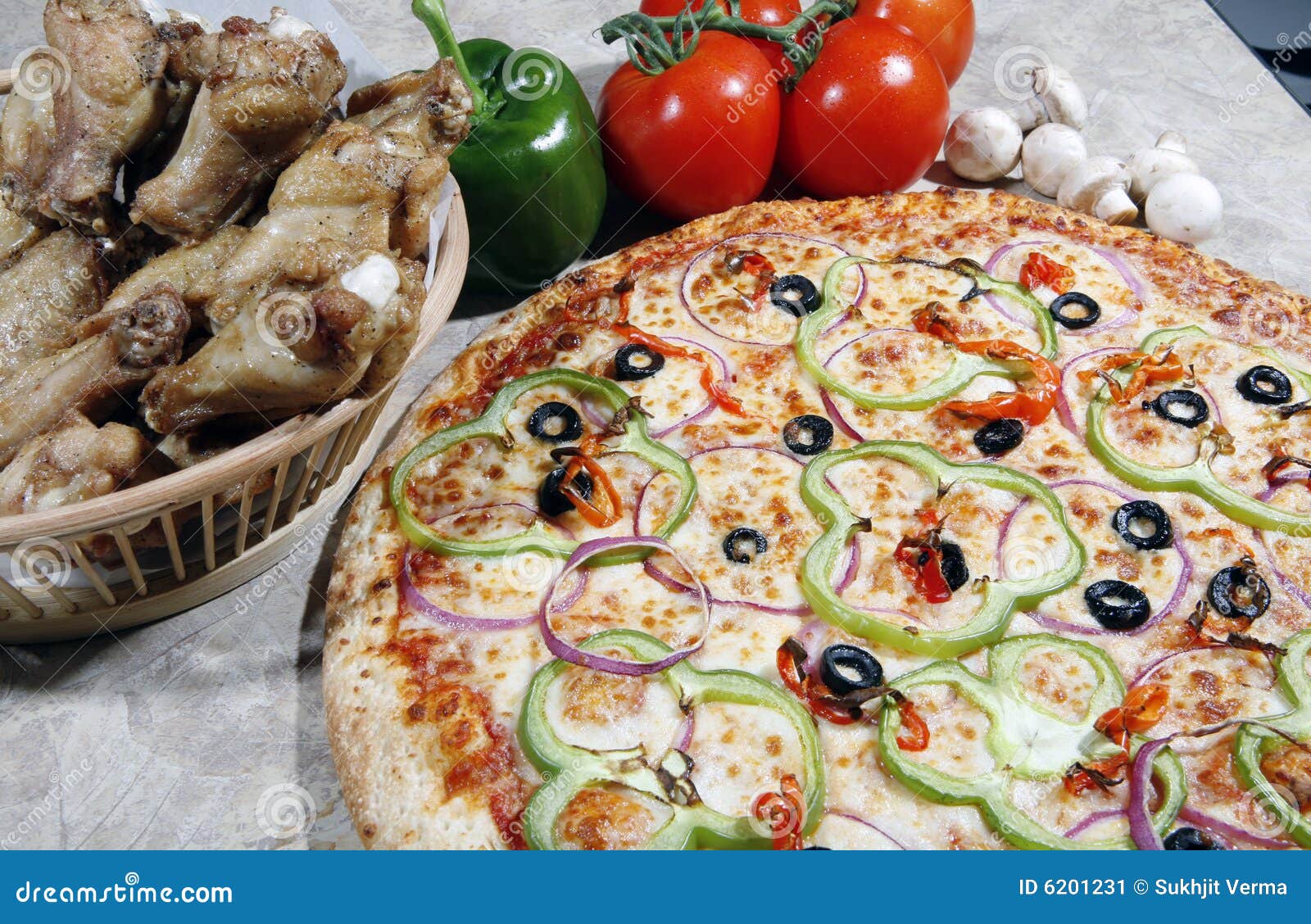 Vegetarian pizza combo stock image. Image of italian, combo - 6201231