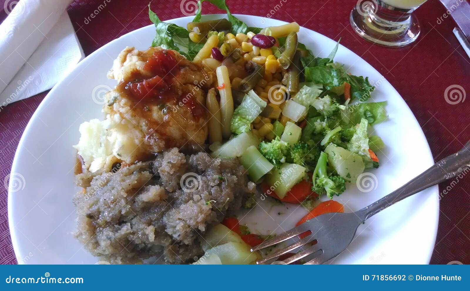 Vegetarian plate stock photo. Image of vegetarian, salad - 71856692