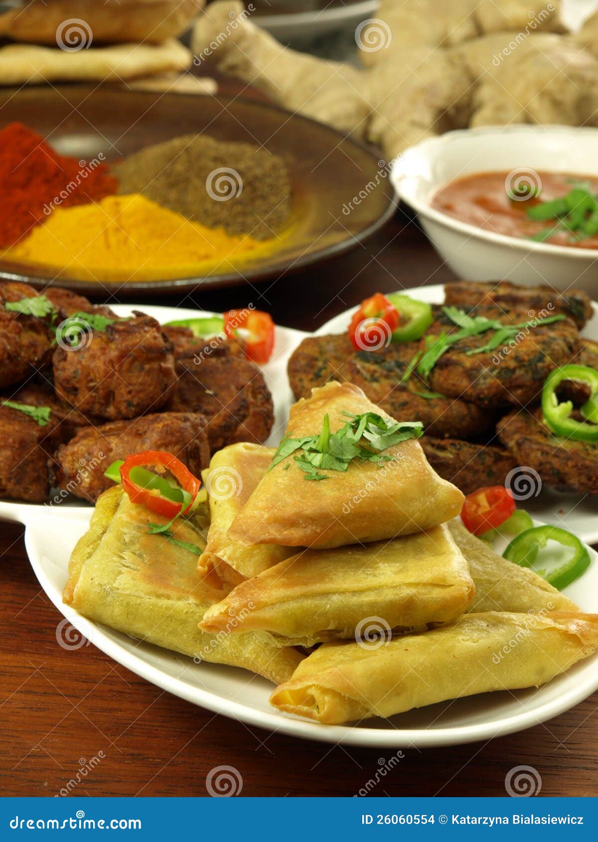 Vegetarian samosas stock photo. Image of closeup, baked - 26060554