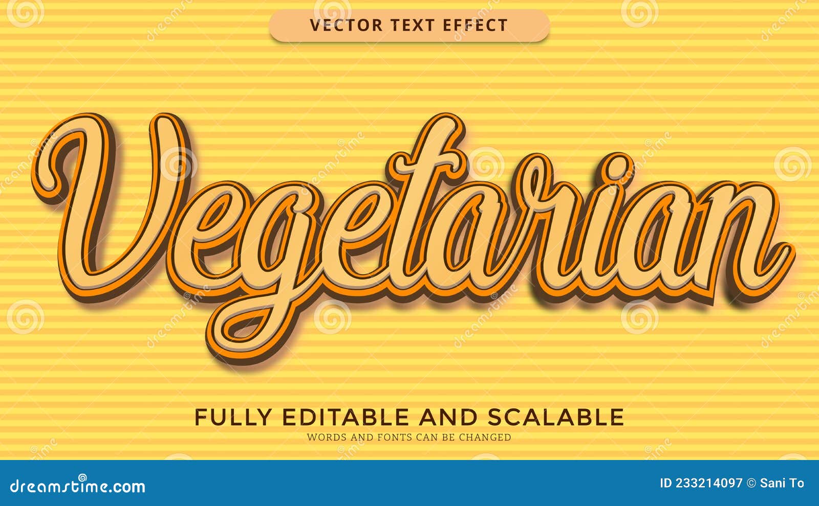 Vegetarian Text Effect Editable Eps File Stock Vector - Illustration of ...