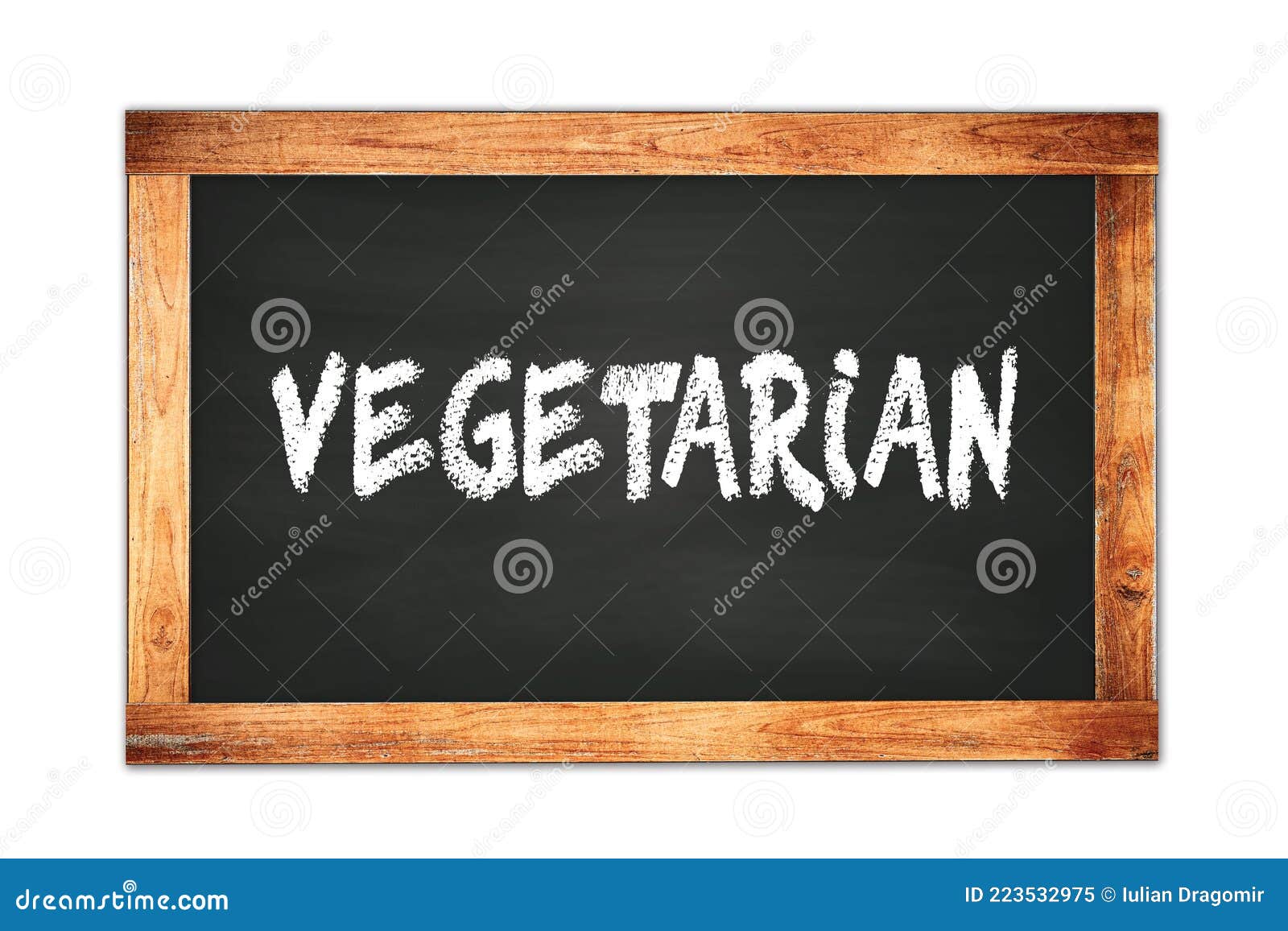 VEGETARIAN Text Written on Wooden Frame School Blackboard Stock Image ...