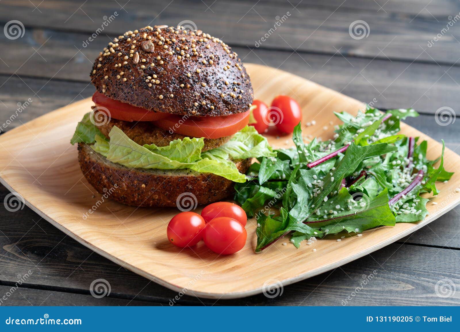 Veggie burger stock image. Image of plated, vegeterian - 131190205