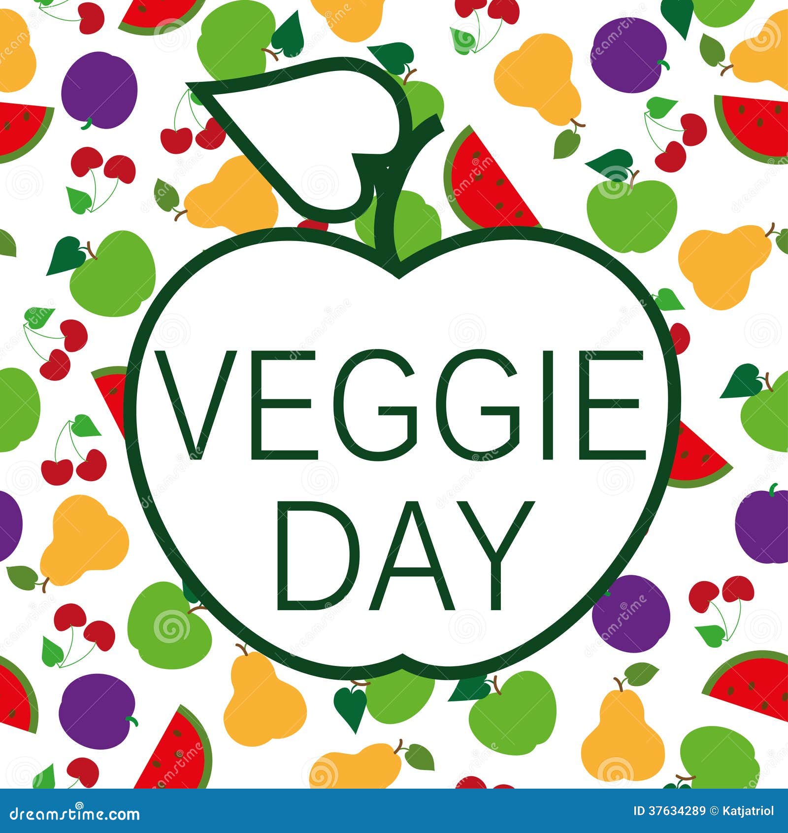 Veggie day stock vector. Illustration of design, fruit - 37634289