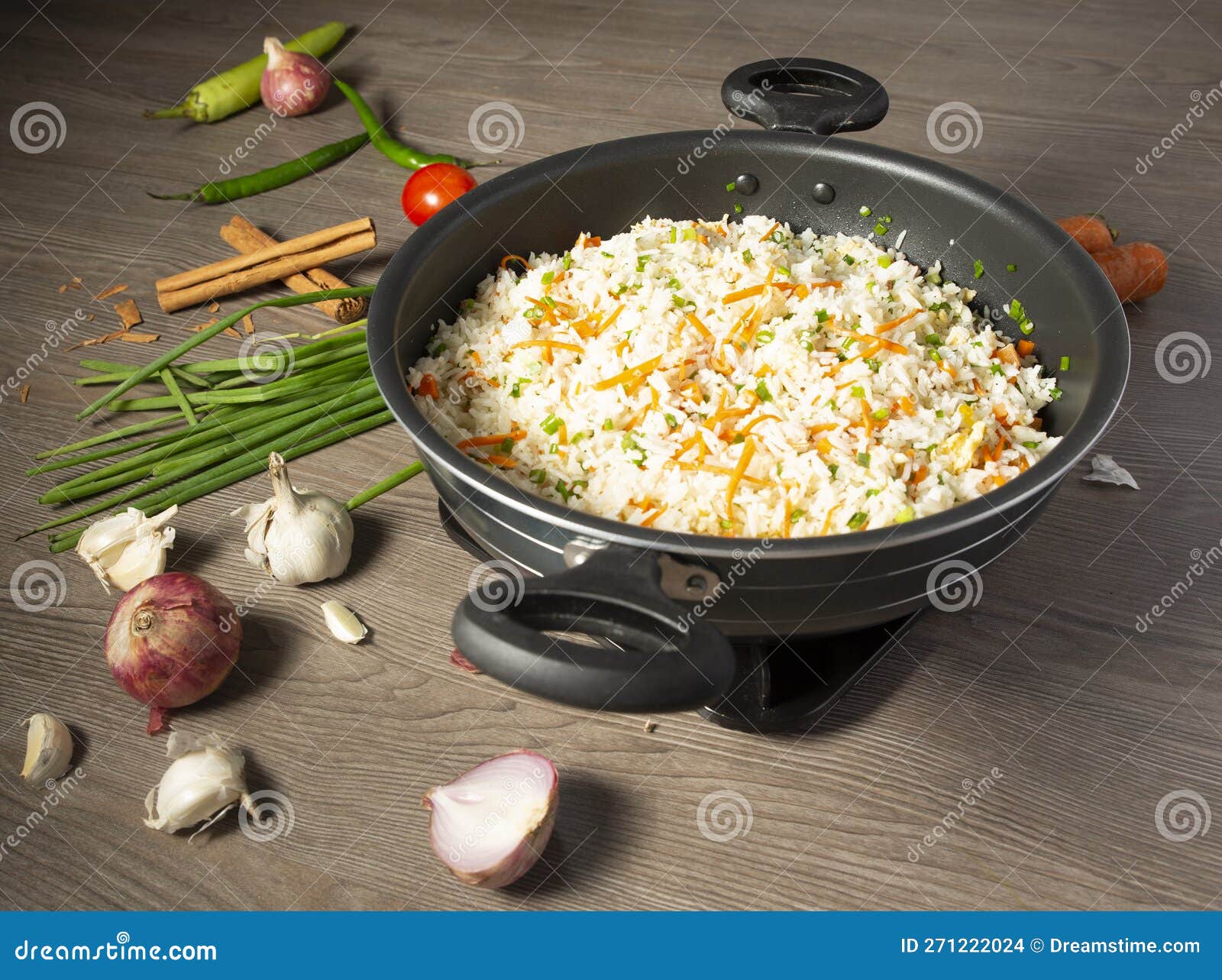 Veggie Fried Rice Finished Cook Stock Photo - Image of ingredients ...