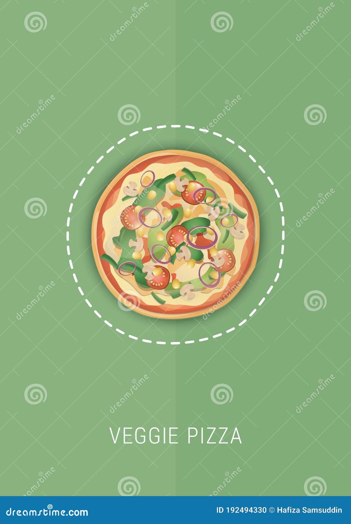 Veggie Pizza Design. Vector Illustration Decorative Design Stock Vector ...