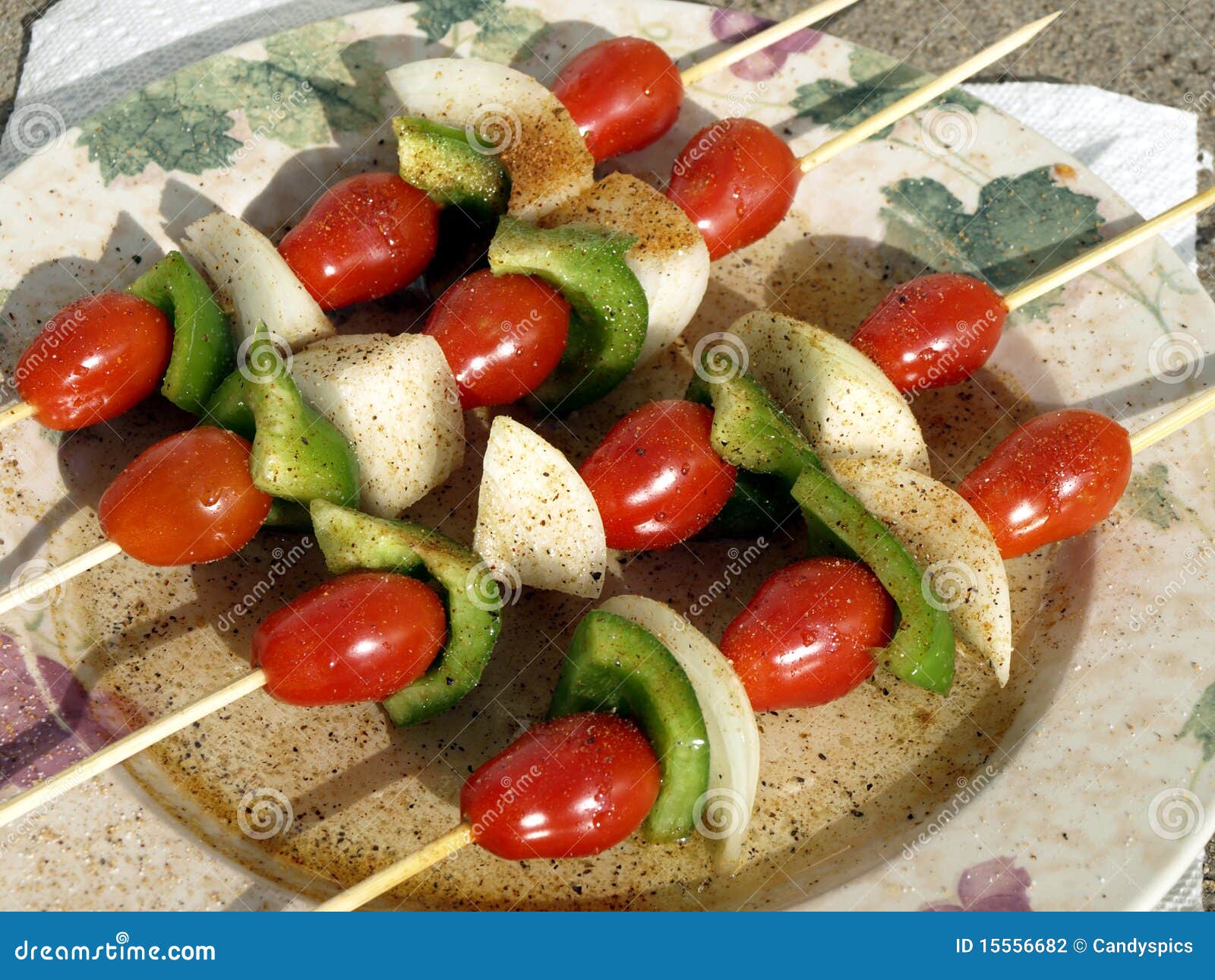 Veggie Skewers stock photo. Image of plate, nutrition - 15556682