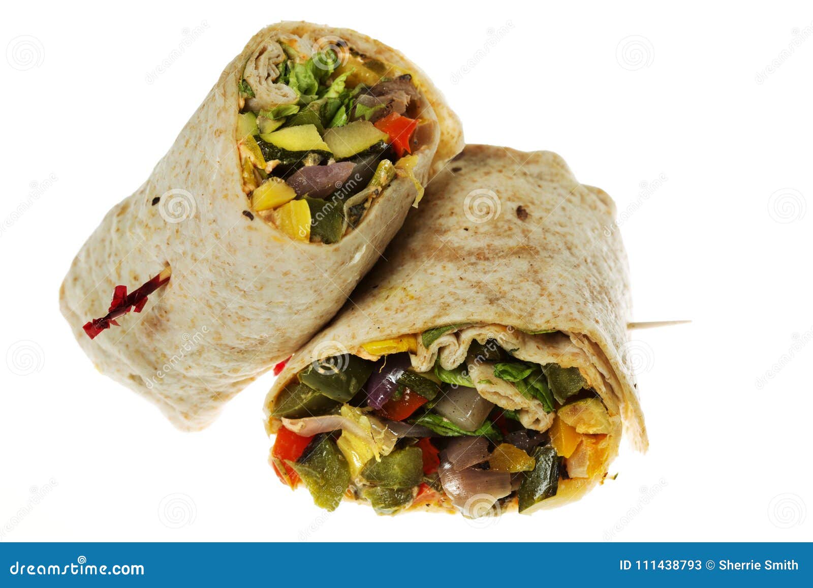 Veggie wrap stock image. Image of homemade, isolated - 111438793