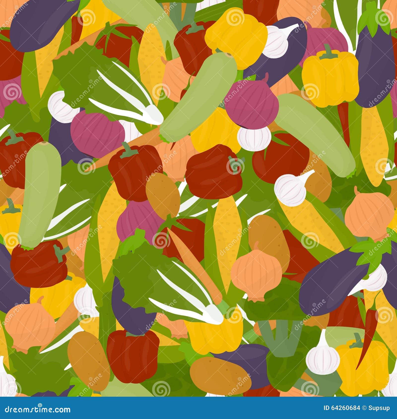 Veggies seamless pattern stock vector. Illustration of harvest - 64260684
