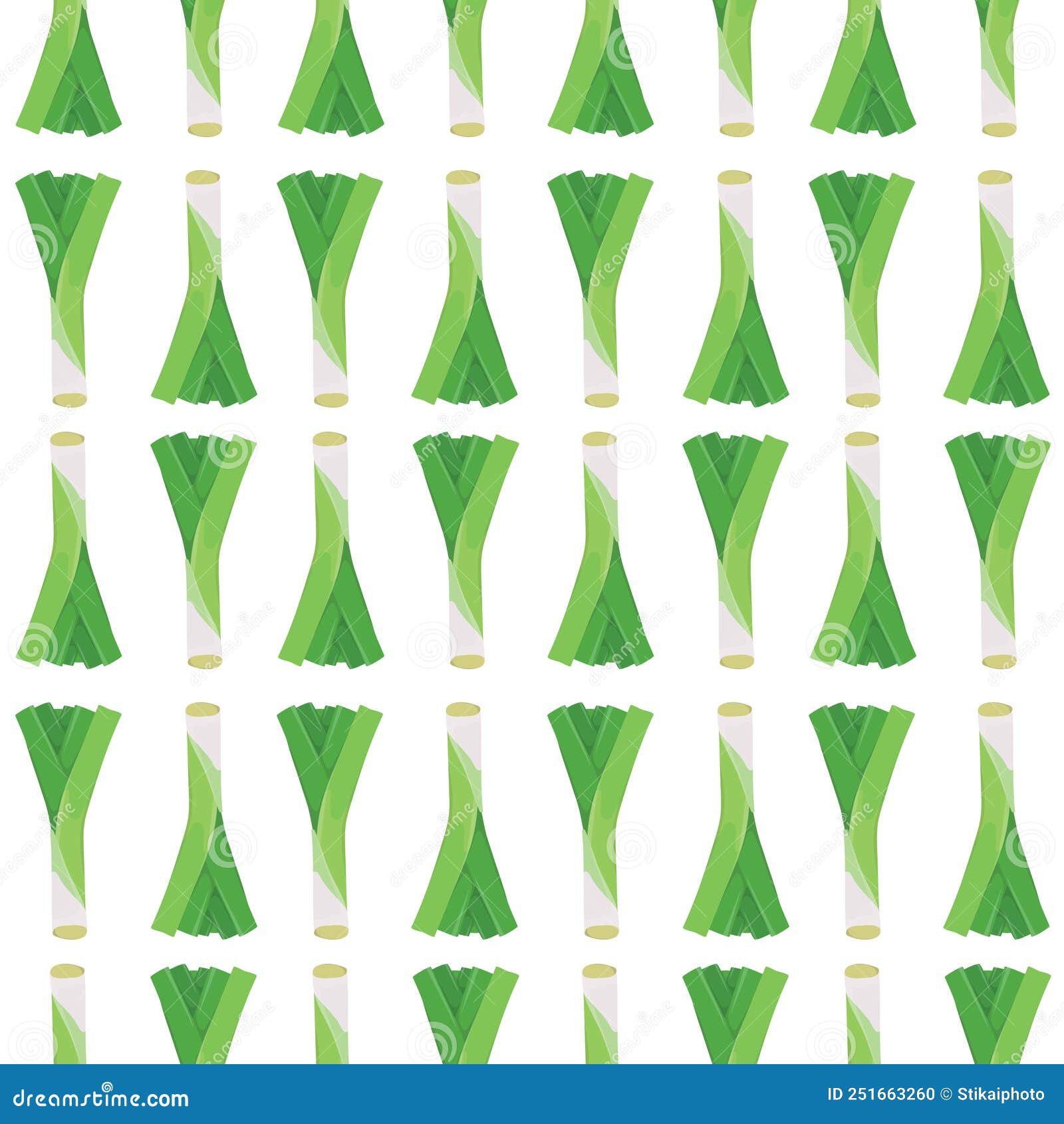 Seamless Vector Pattern Background of Leek Made of Simple Illustrations ...