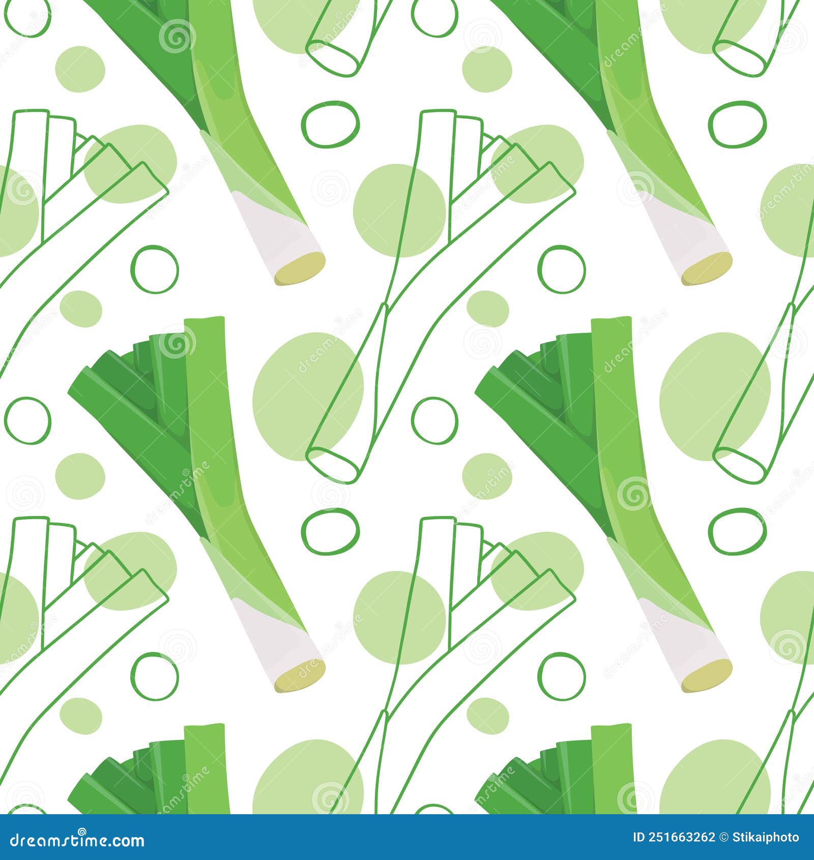 Seamless Vector Pattern Background of Leek Made of Simple Illustrations ...