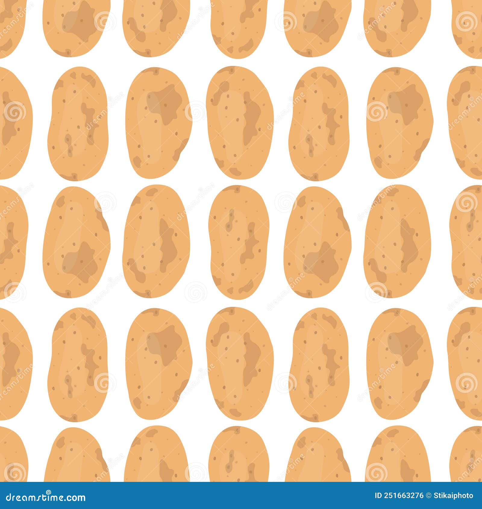 Seamless Vector Pattern Background of Potatoes Made of Simple ...