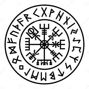 Vegvisir. Runes Futhark Mythology Pagan Heathen Stock Illustration ...
