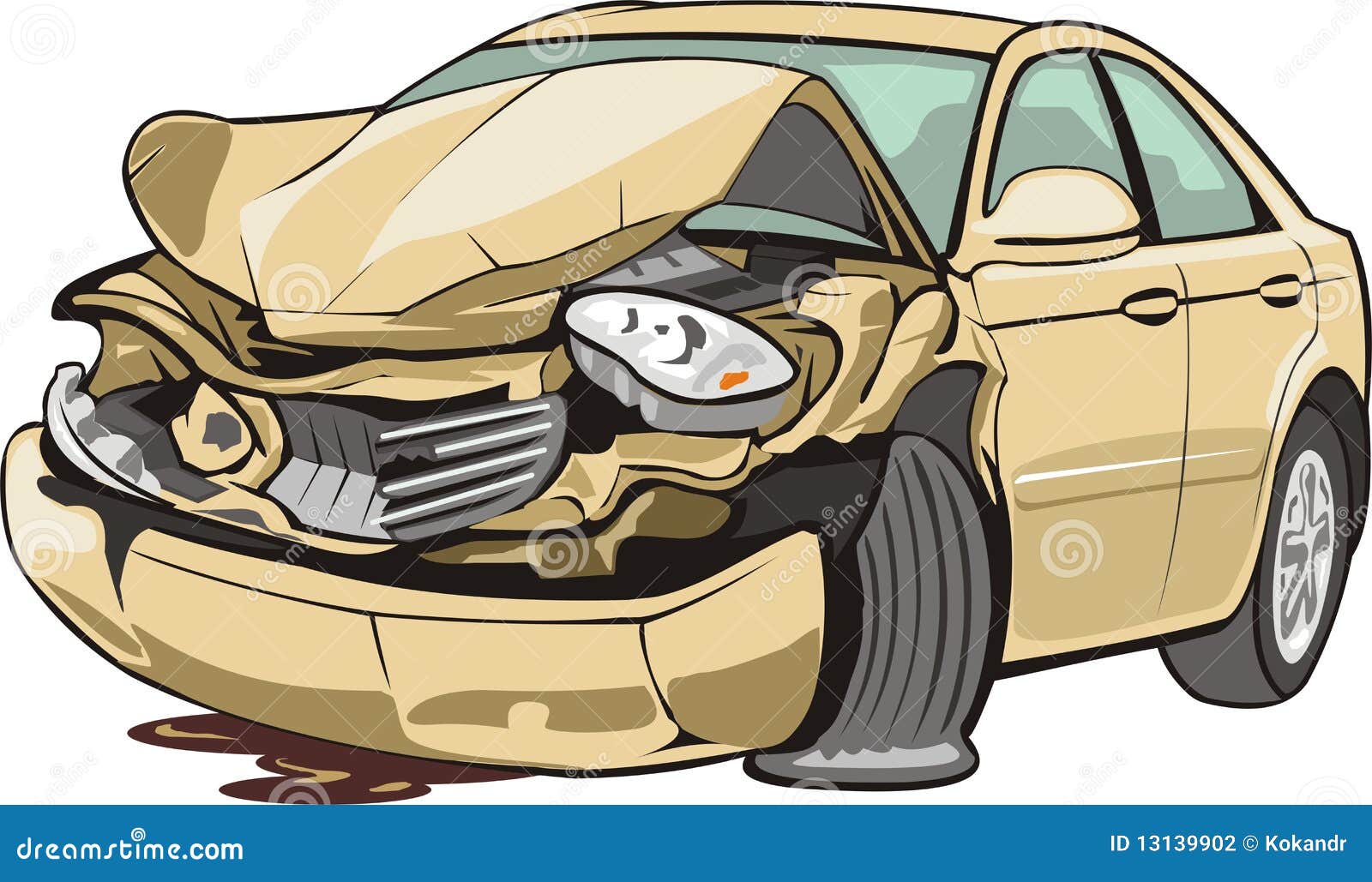 Vehículo estrellado ilustración del vector. Ilustración de parachoques ...