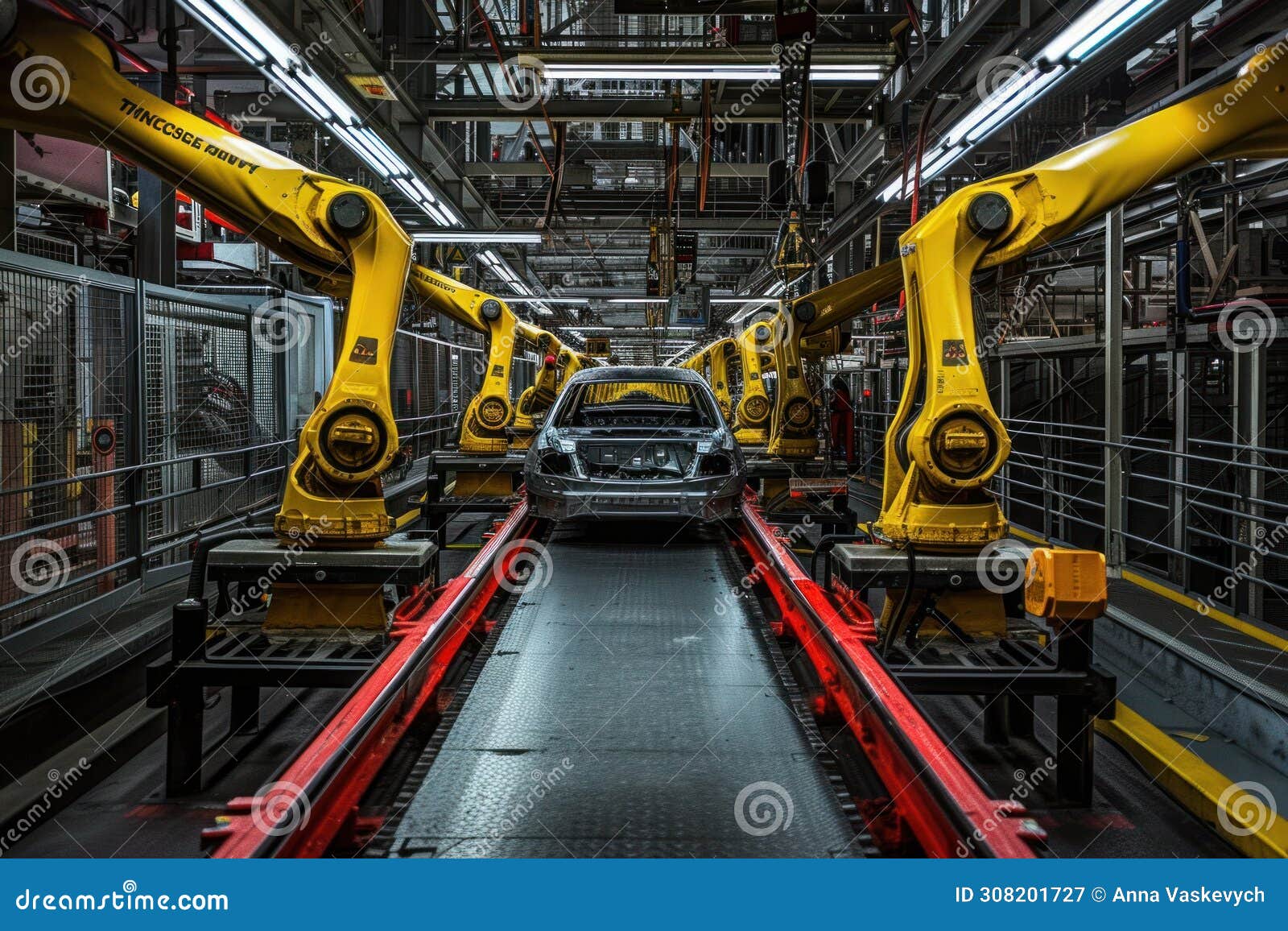 A Vehicle Being Mass Produced in a Factory Using Robots and Composite ...