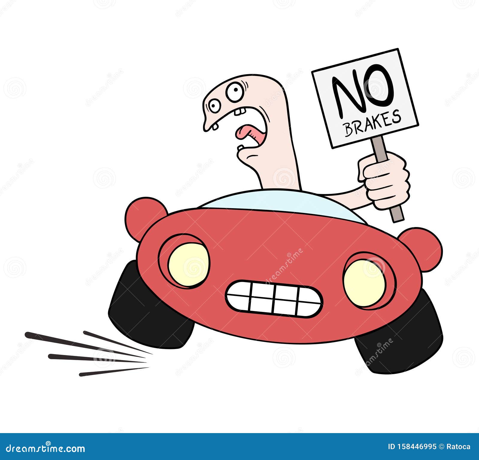 Brakes Vehicle Speed Auto Icon Doodle Illustration Cartoon Vector ...