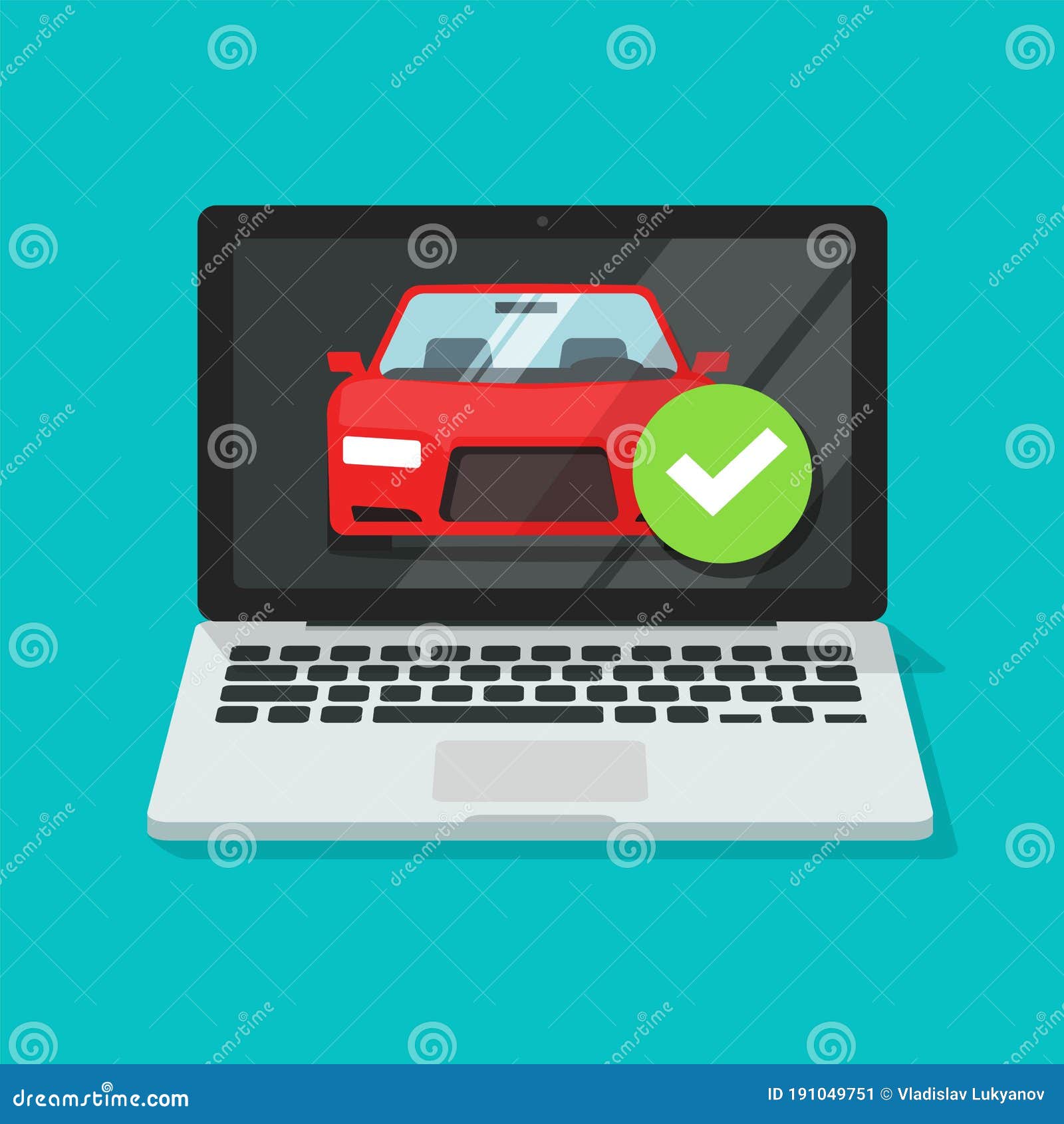 Vehicle Car Online Insurance Contract Policy Document on Laptop ...