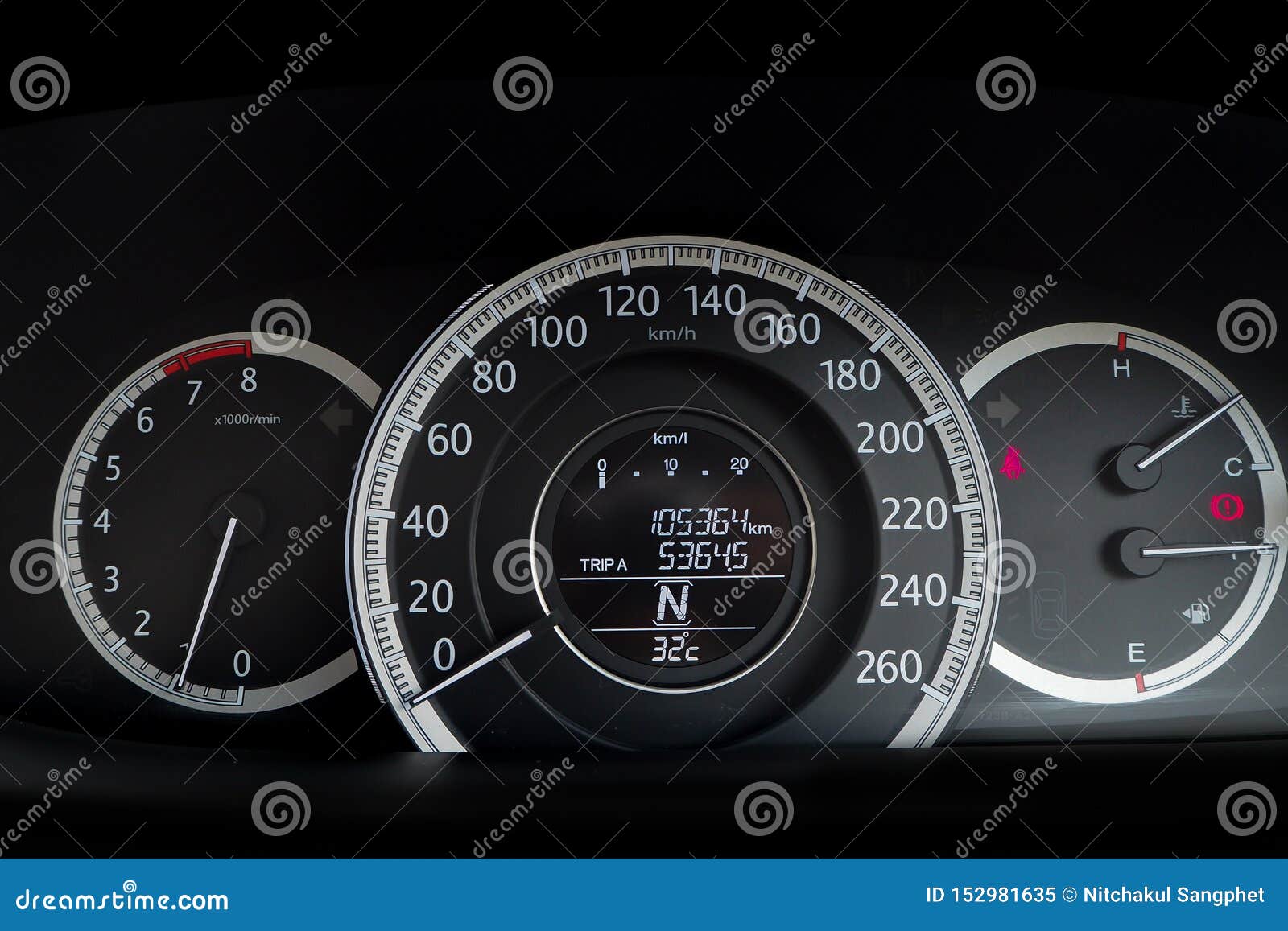 Vehicle Meter Cluster, Gauge Trip Meter Fuel Gauge Water Temperature ...