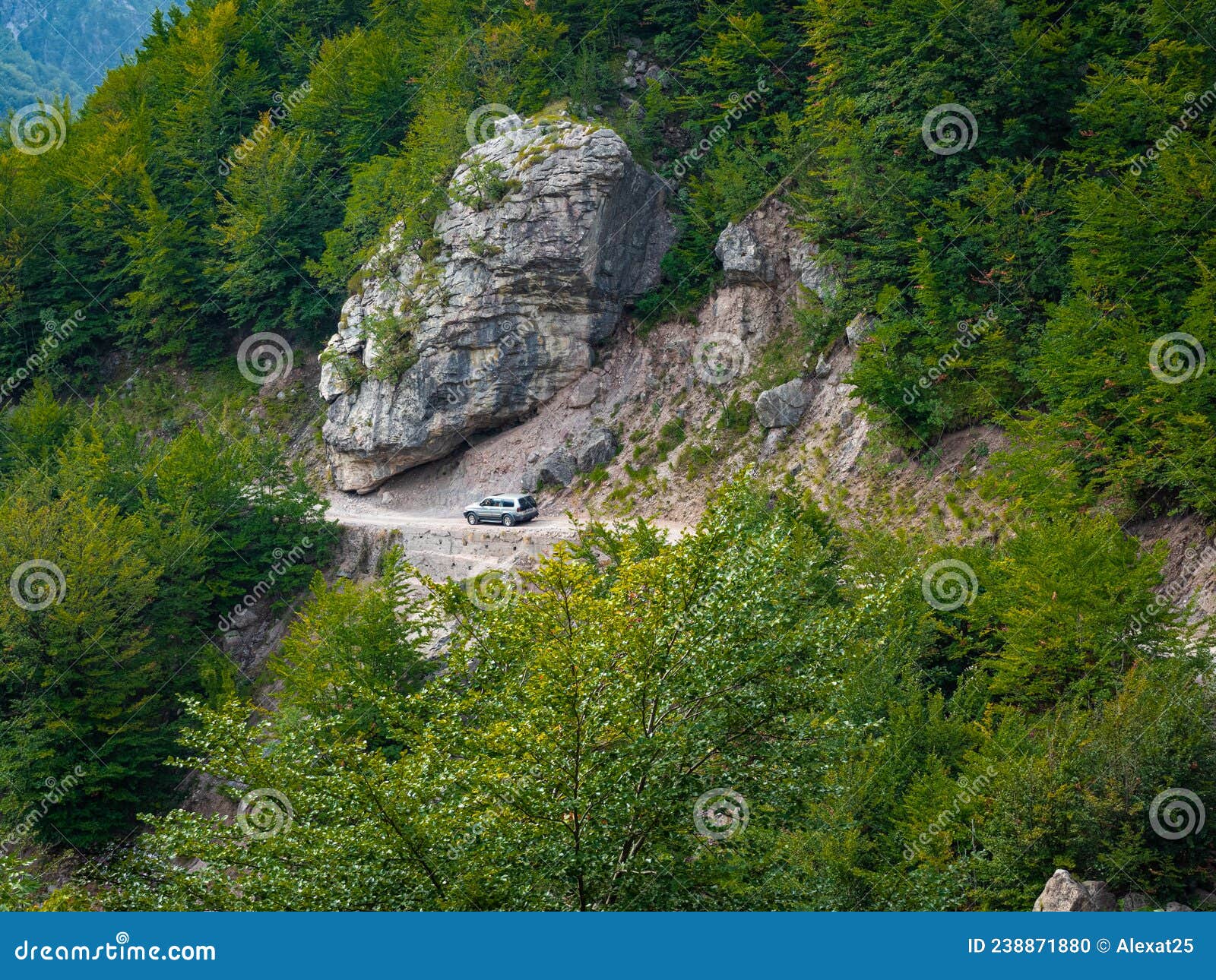 Vehicle in a Dirt Road Difficult To Drive Stock Photo - Image of curve ...