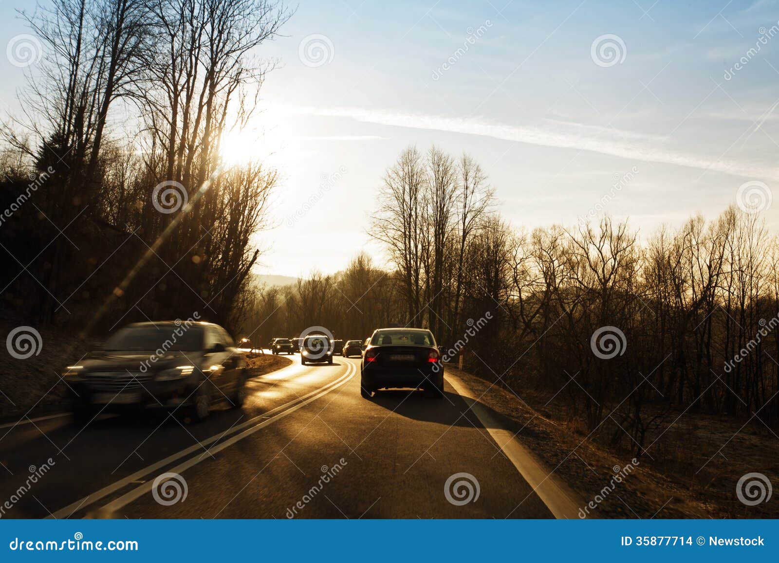 Vehicle Driving Fast on Country Road Stock Photo - Image of journey ...