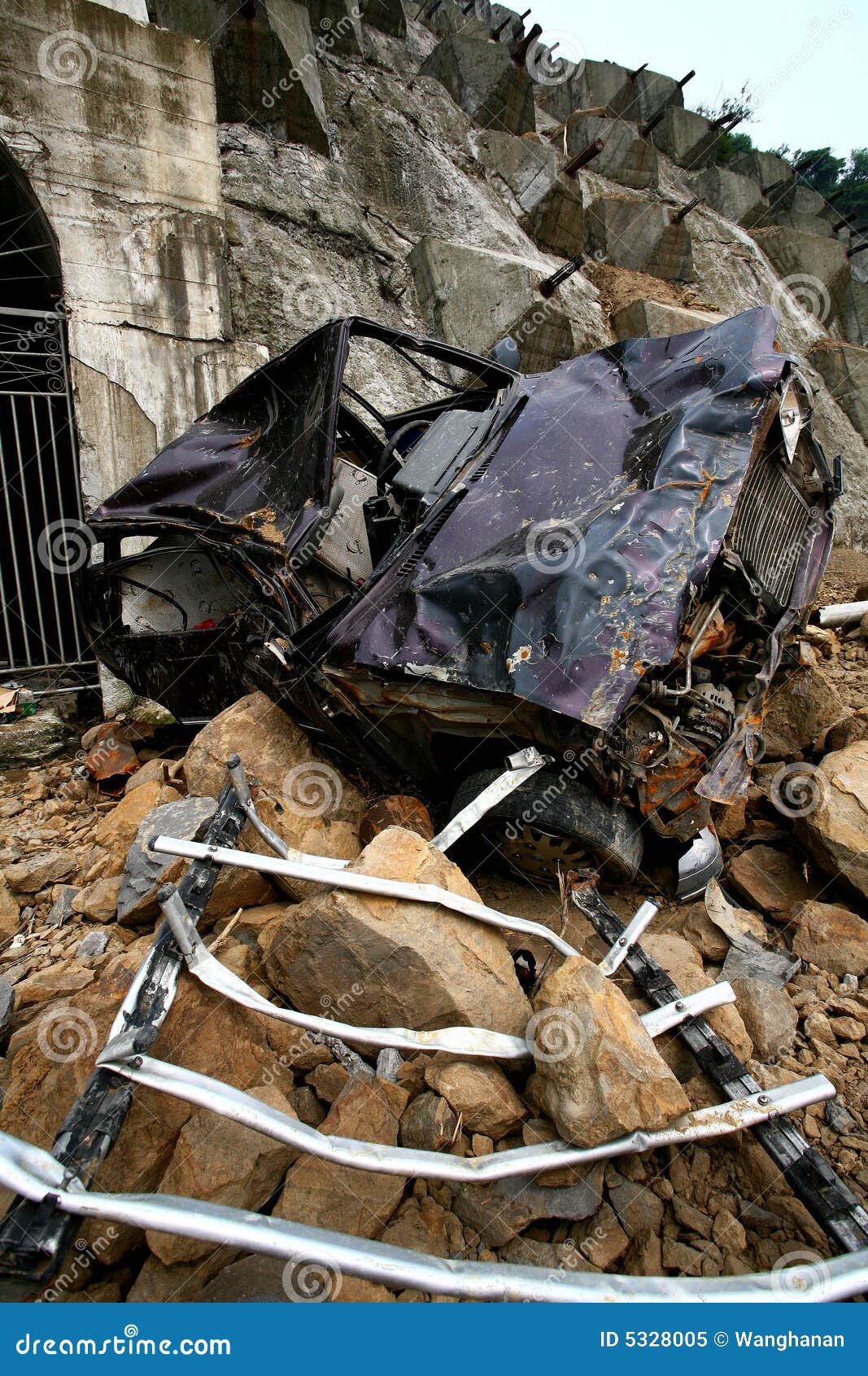 The Vehicle in Earthquake stock image. Image of broken - 5328005