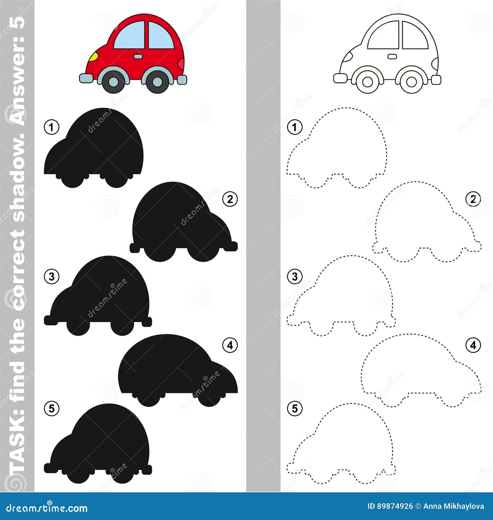 The Vehicle. Find True Correct Shadow. Stock Vector - Illustration of ...