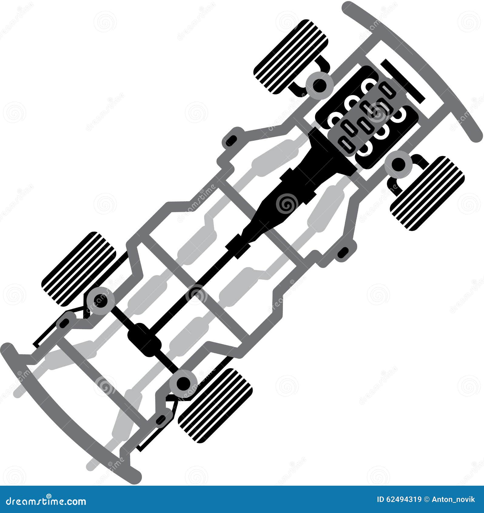 Vehicle frame vector stock vector. Illustration of differential - 62494319