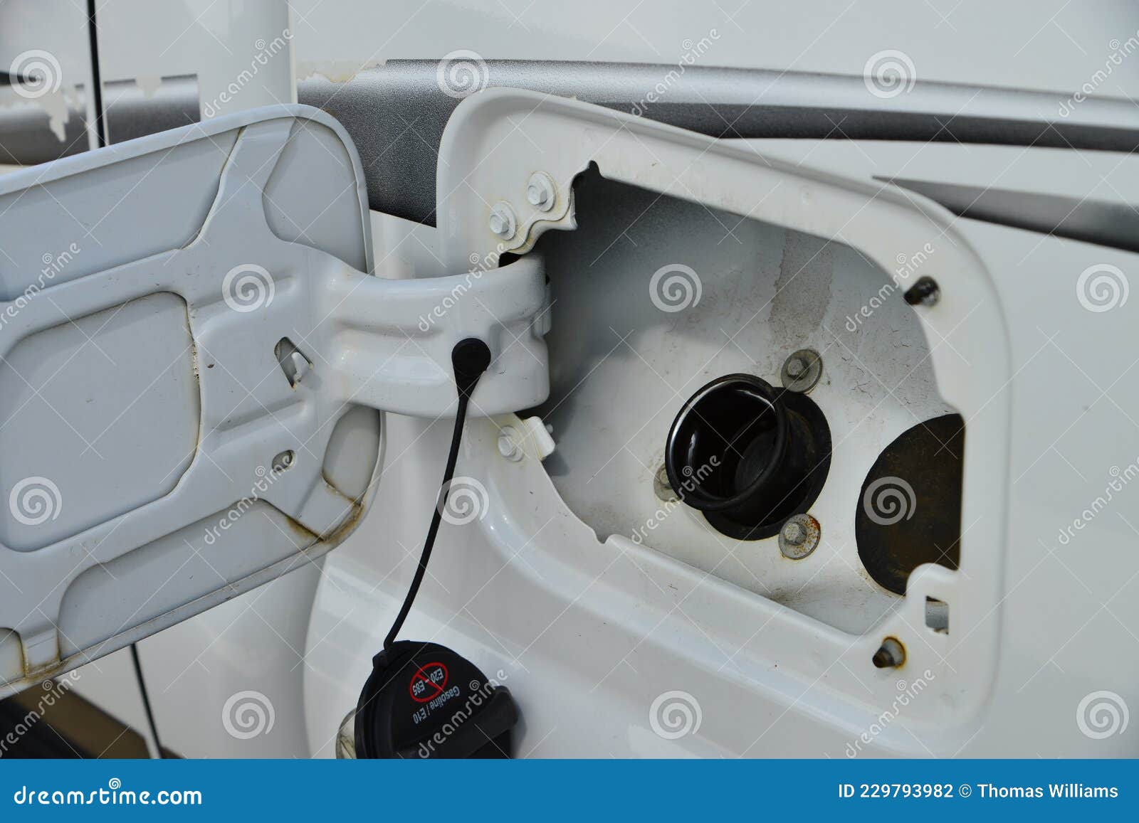 Vehicle with Fuel Door Open, Cap Removed. Stock Photo - Image of open ...