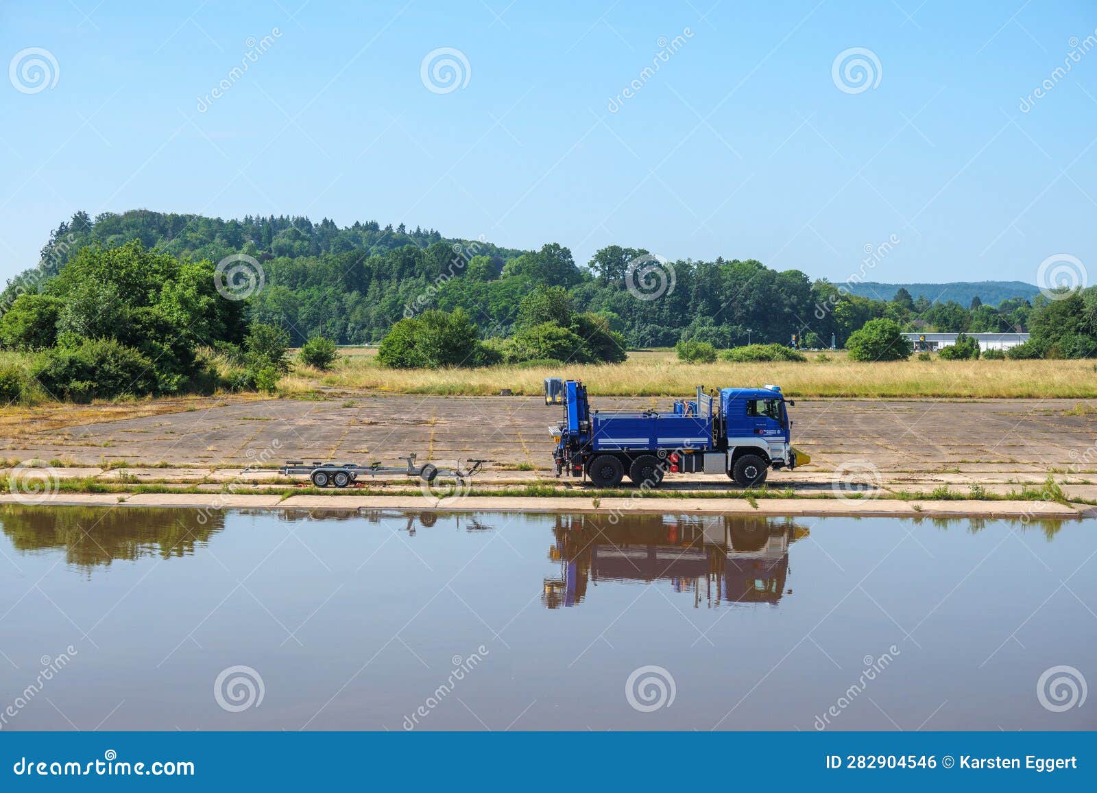A Vehicle of the German THW Stands Next To a River Editorial Photo ...