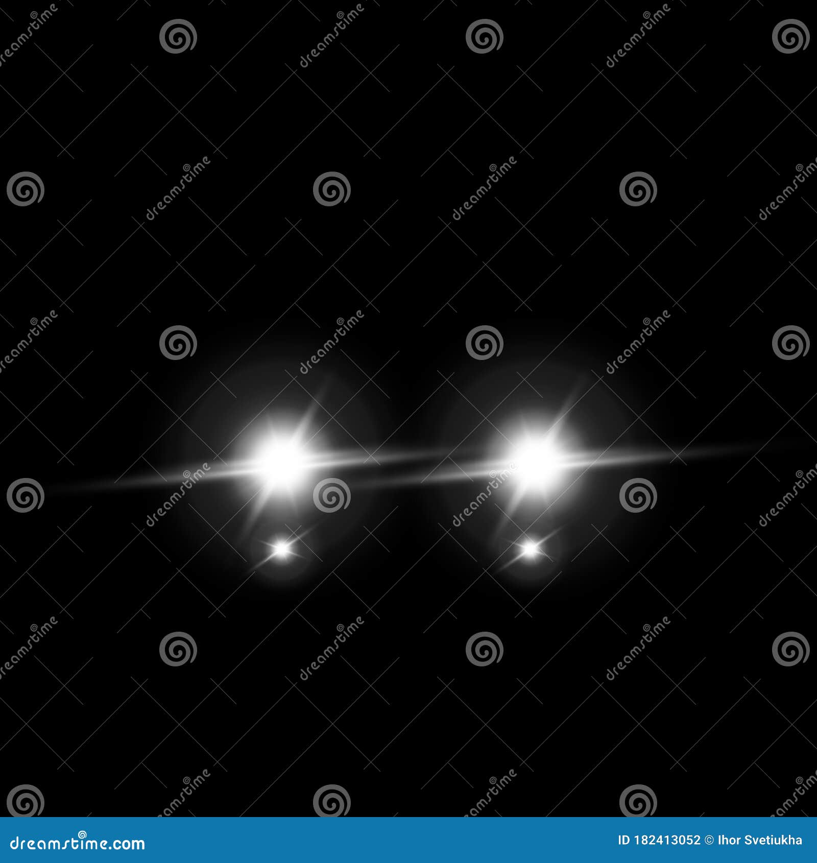 Vehicle Headlight. Front View Beam of Lights Stock Vector ...