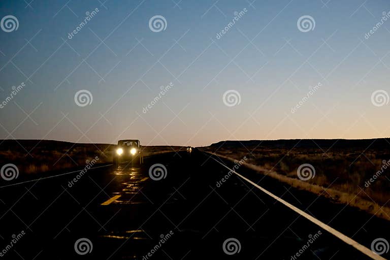 Vehicle on Highway at Night Stock Image - Image of roadway, route: 8820269