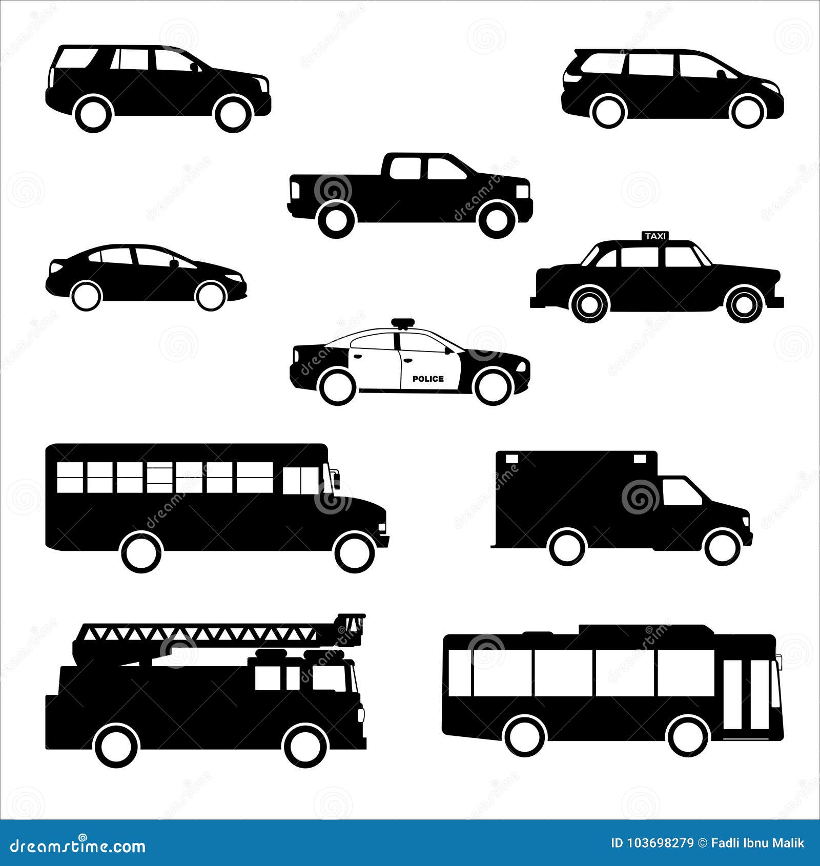 Vehicle icon pack Vector stock illustration. Illustration of cars ...