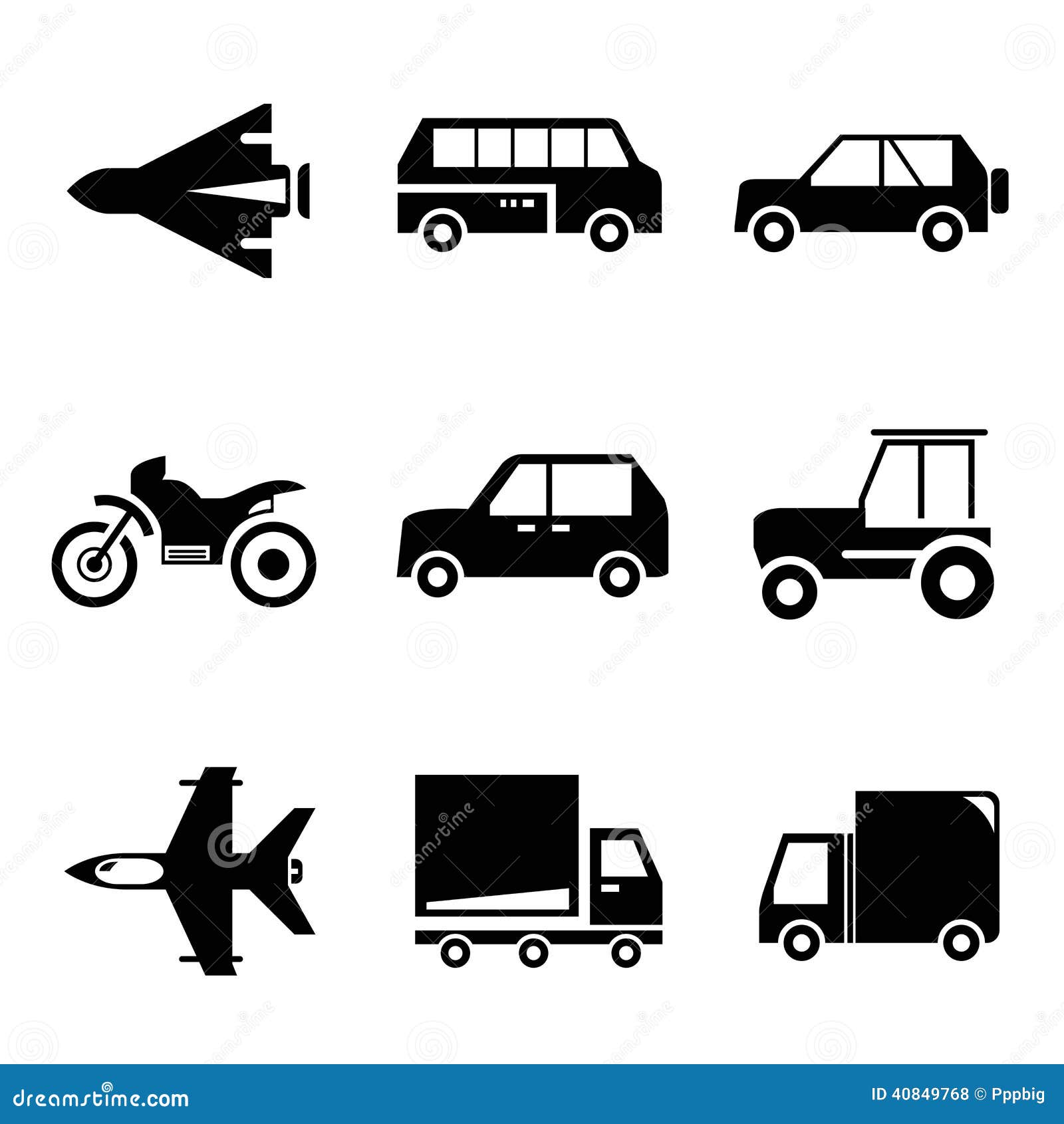 Vehicle icons stock illustration. Illustration of transport - 40849768