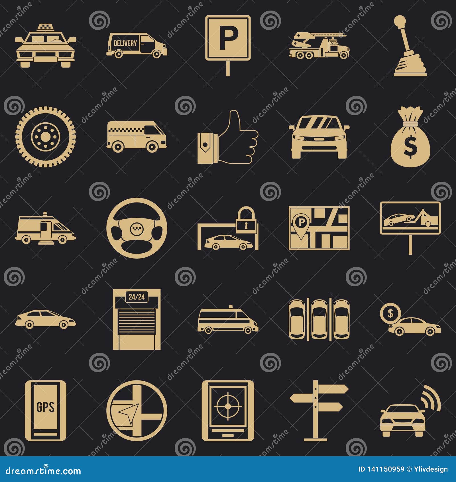 Vehicle Icons Set, Simple Style Stock Vector - Illustration of road ...