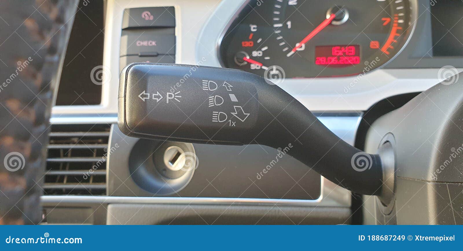 Vehicle Indicator Stalk and High Low Beam Control Stock Image - Image ...