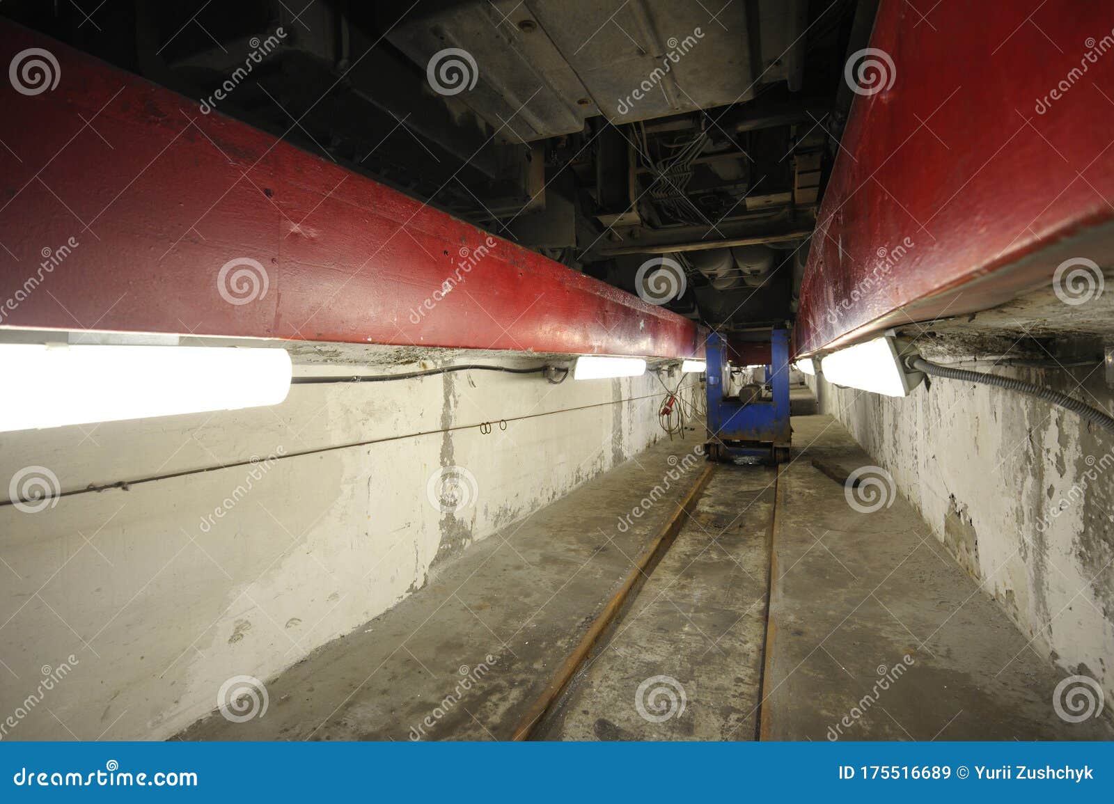 Vehicle Inspection Pit and the Bottom of Trolley Stock Image - Image of ...
