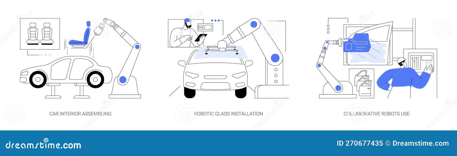 Vehicle Interior Assembling Abstract Concept Vector Illustrations ...
