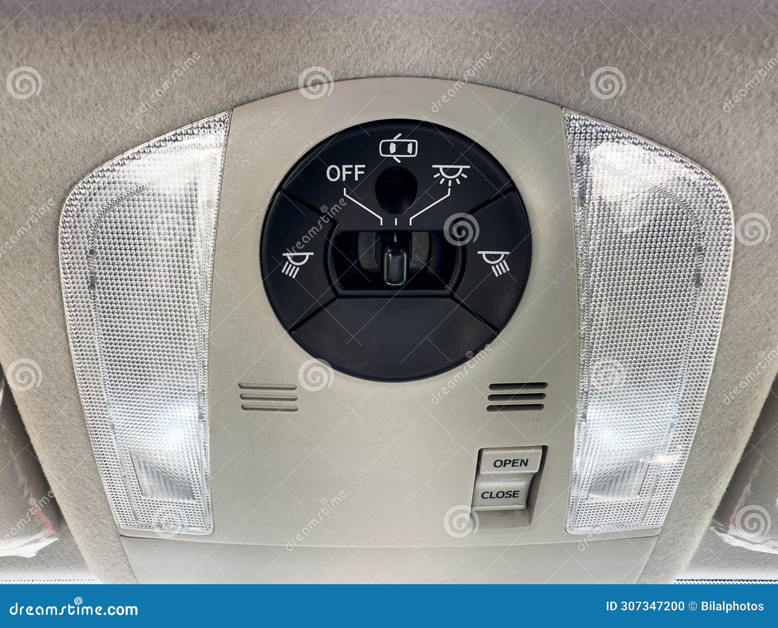 Vehicle Interior Ceiling Lights with Control Button Switch Stock Photo ...