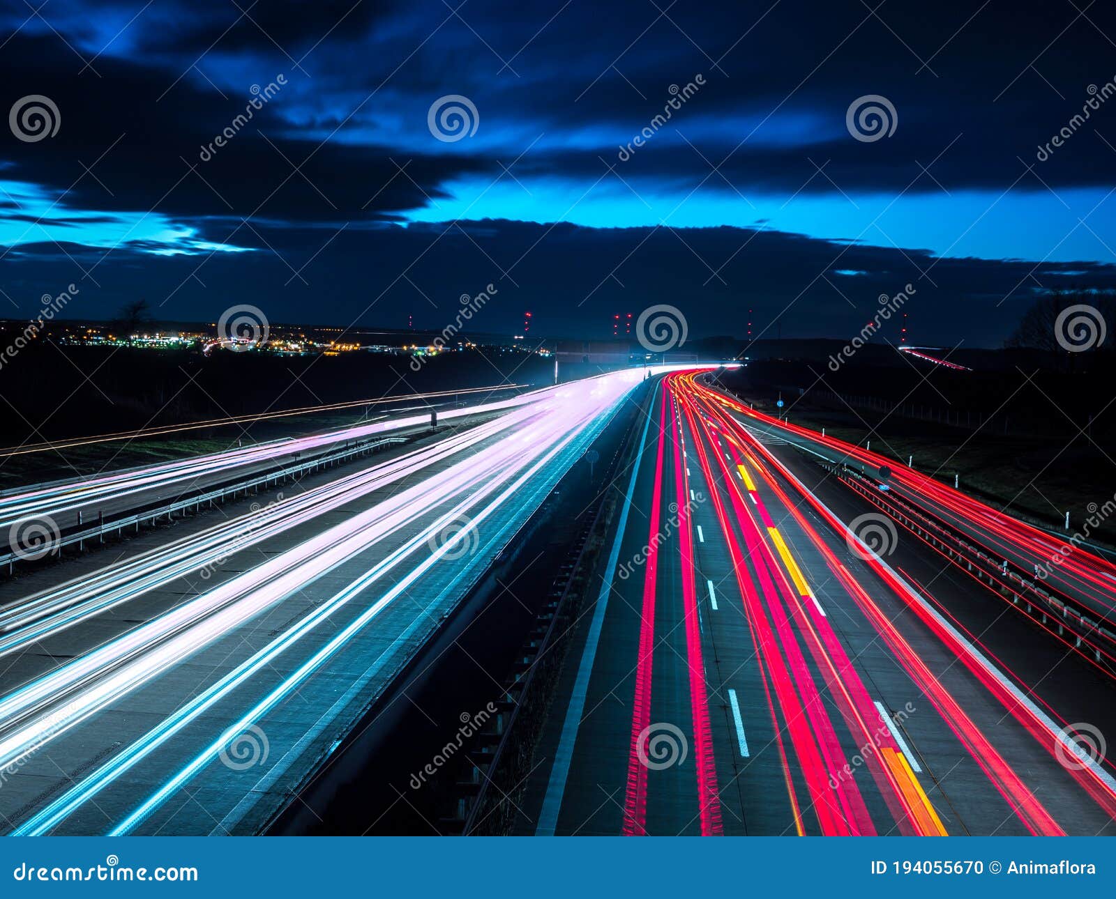 Vehicle Lights on the Highway Stock Photo - Image of automobile ...