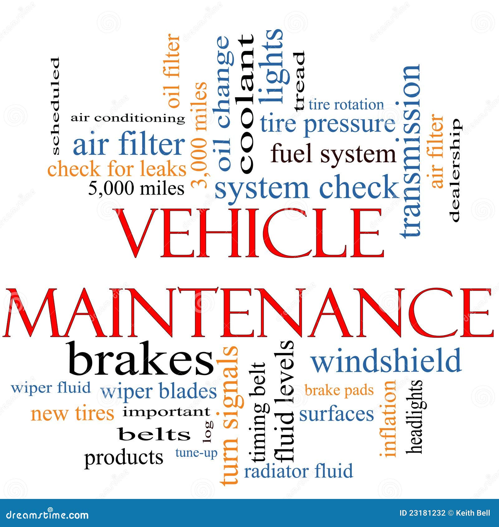 Vehicle Maintenance Word Cloud Concept Stock Illustration ...