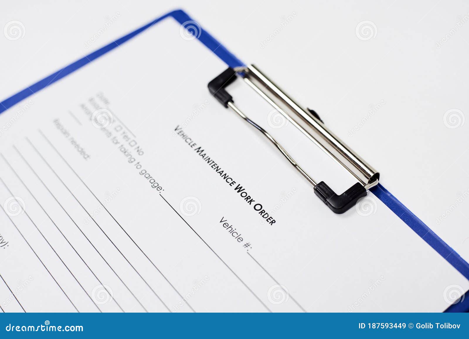 Vehicle Maintenance Work Order Stock Image - Image of repair ...