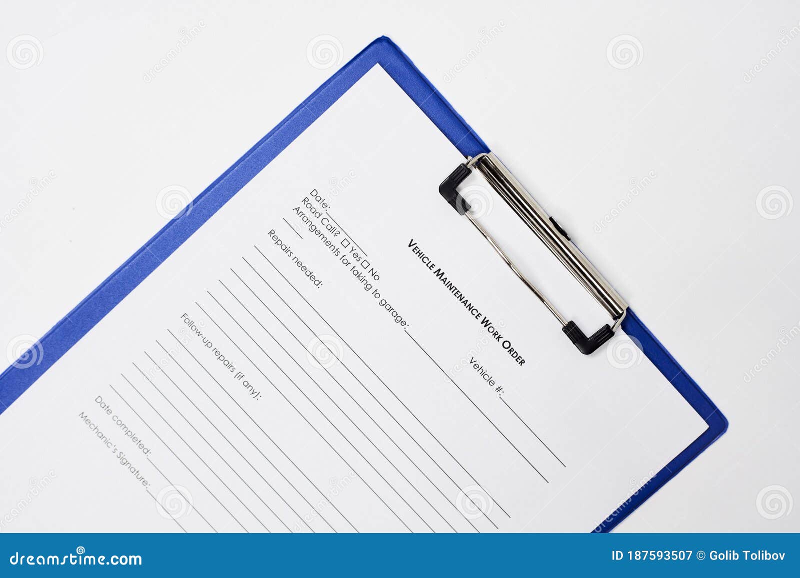 Vehicle Maintenance Work Order Stock Image - Image of maintenance ...