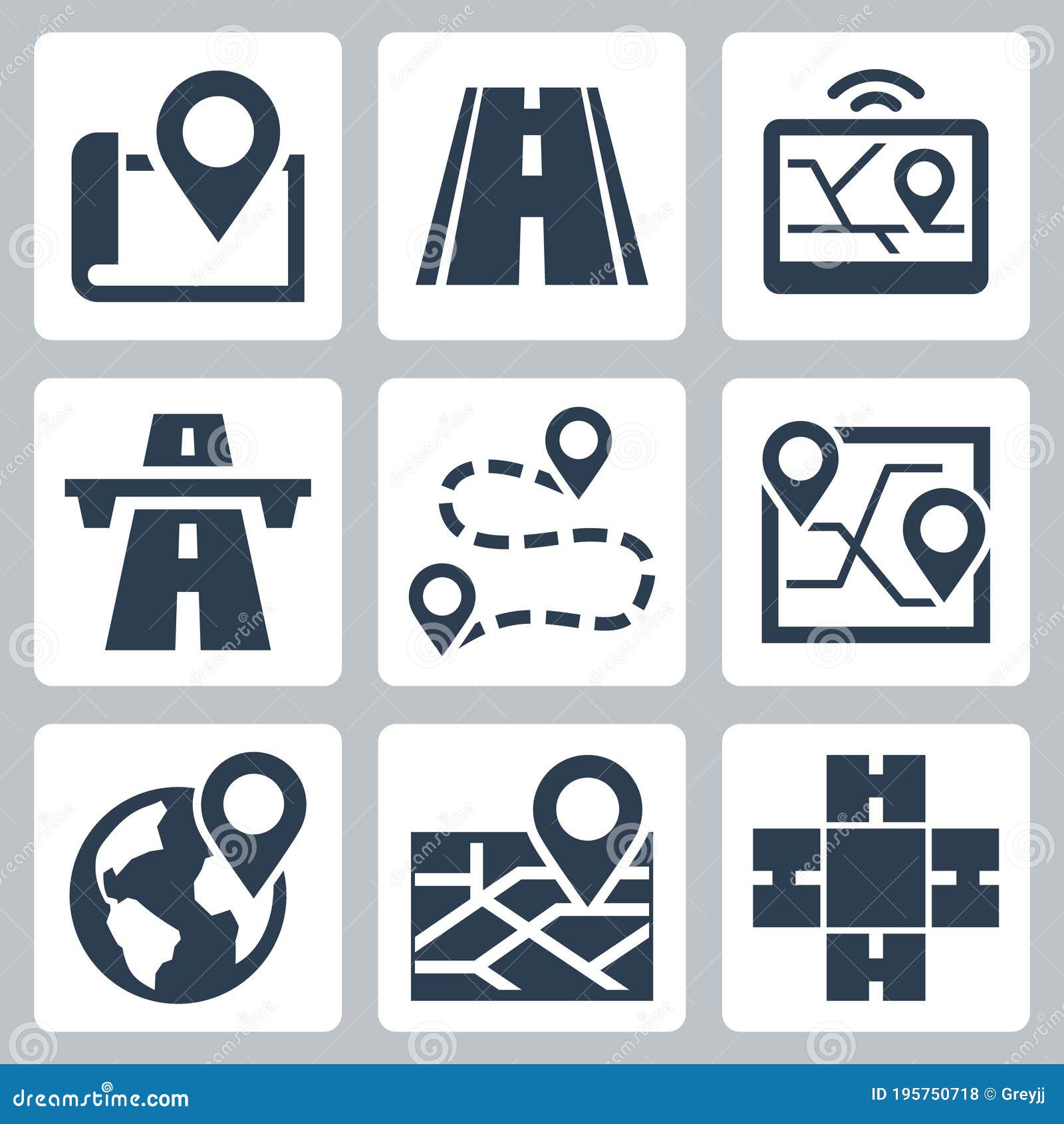 Vehicle Navigation and Road Related Vector Icons 2 Stock Vector ...