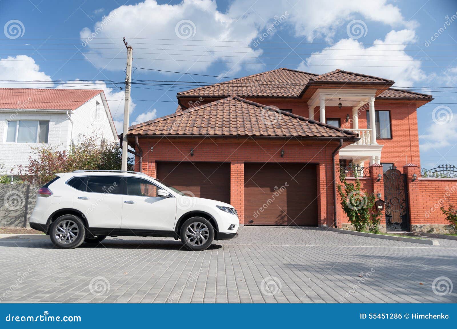 Vehicle is near the house stock photo. Image of concepts - 55451286