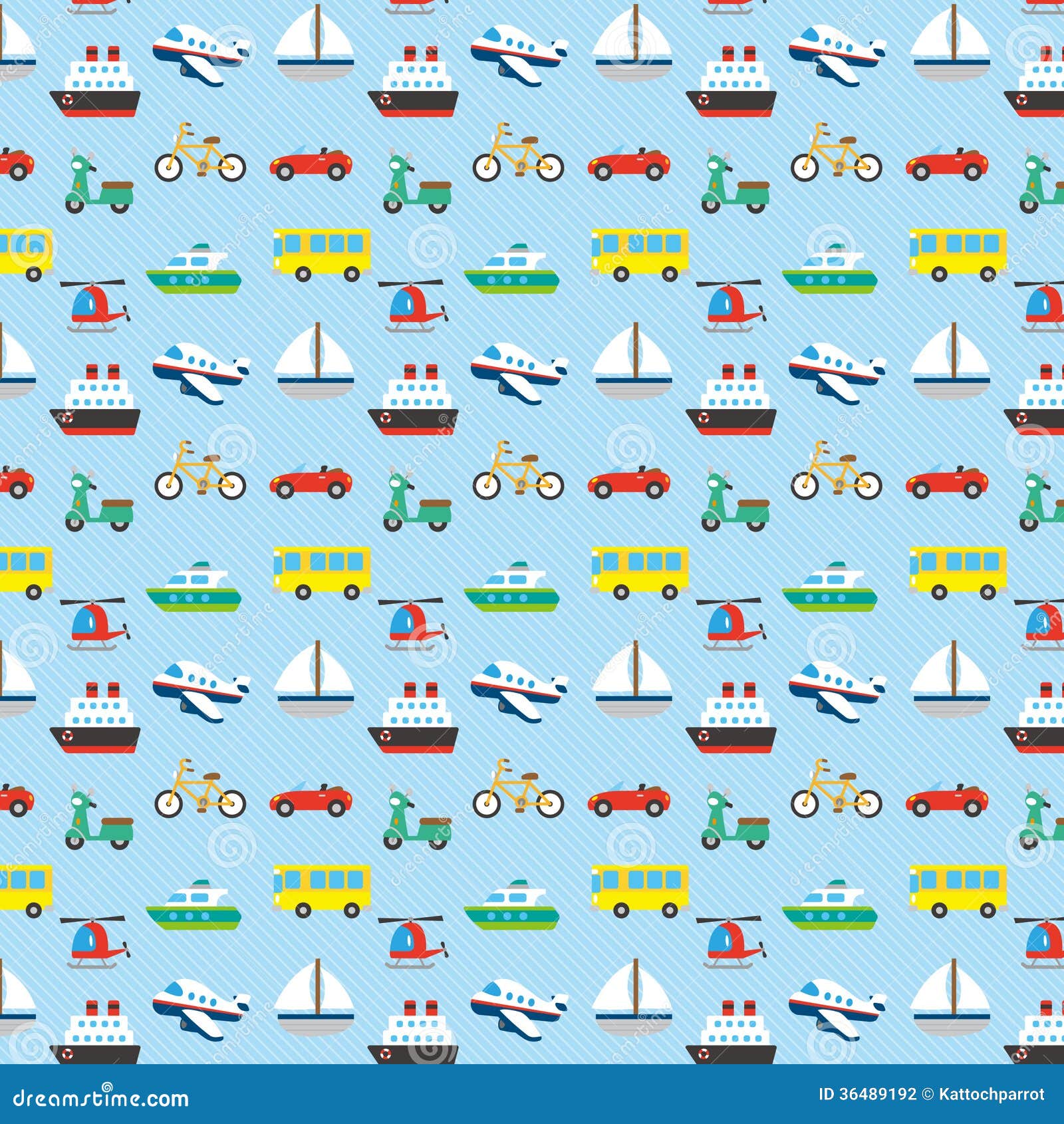 Vehicle Pattern Vector Illustration | CartoonDealer.com #36489192