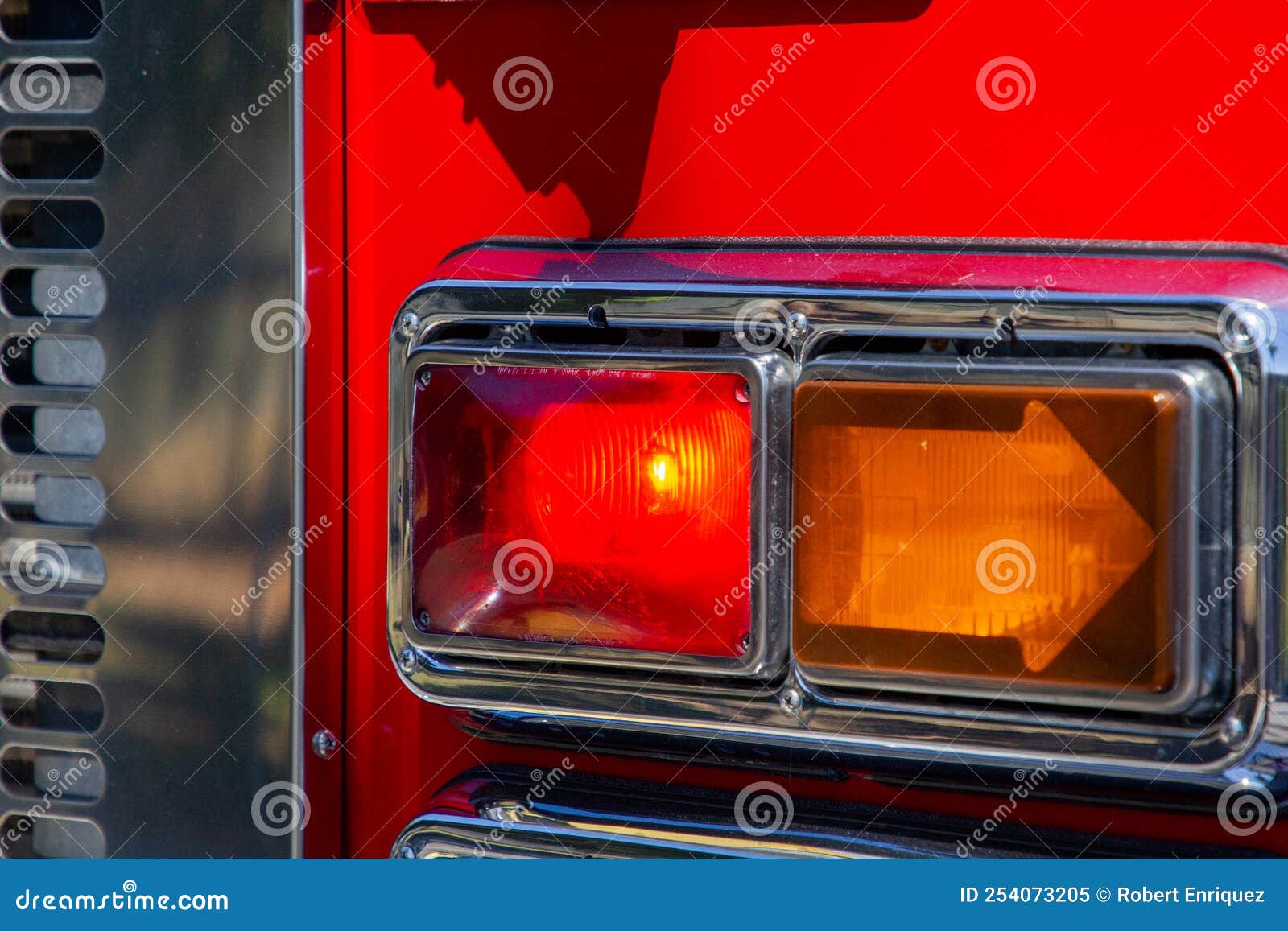 A Vehicle Red Light and Arrow Blinker Stock Image - Image of rear ...